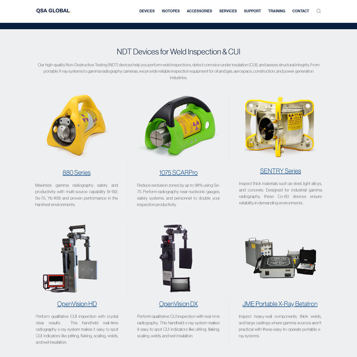 NDT Devices for Weld Inspection & CUI | QSA Global, Inc.